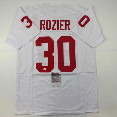 Autographed/Signed Mike Rozier Nebraska White College Football Jersey ...