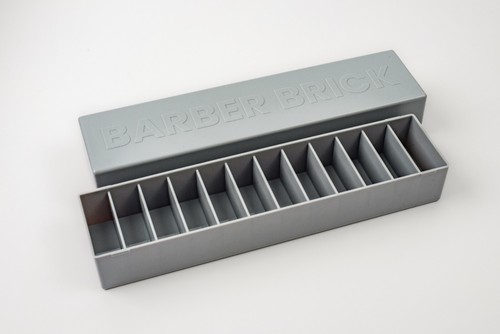 Barber Brick - GRAY (SECURE 12 slot Clipper Blade Organizer with Snap ...