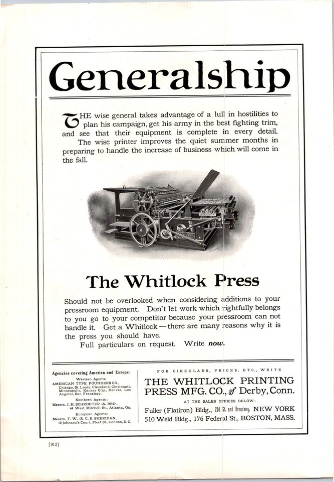 Whitlock Press 2-Revolution/2-Roller & More 1890s-Early 1900s (4) Print ...