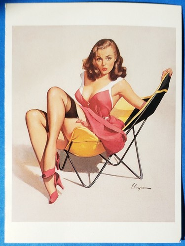Postcard That Low Down Feeling Illustrated Pinup Girl Gil Elvgren | eBay