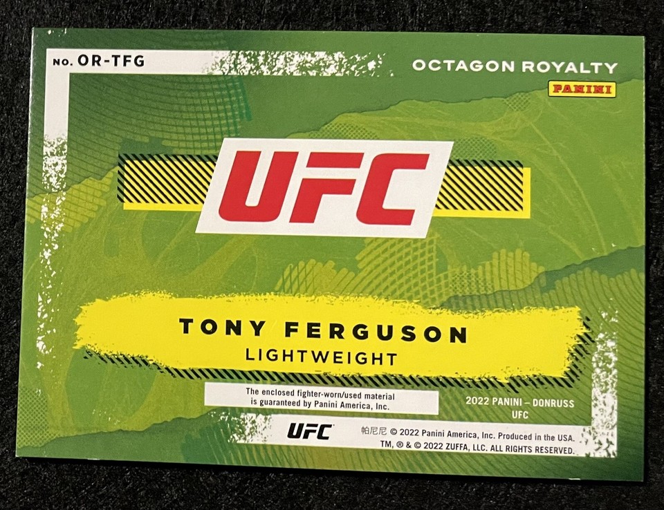 Tony Ferguson Octagon Royalty Fighter Patch 🔥 2022 Panini Donruss UFC ...