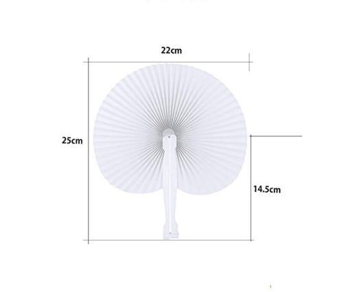 White Blank Chinese Paper Folding Hand Fan Oriental Party Wedding ...
