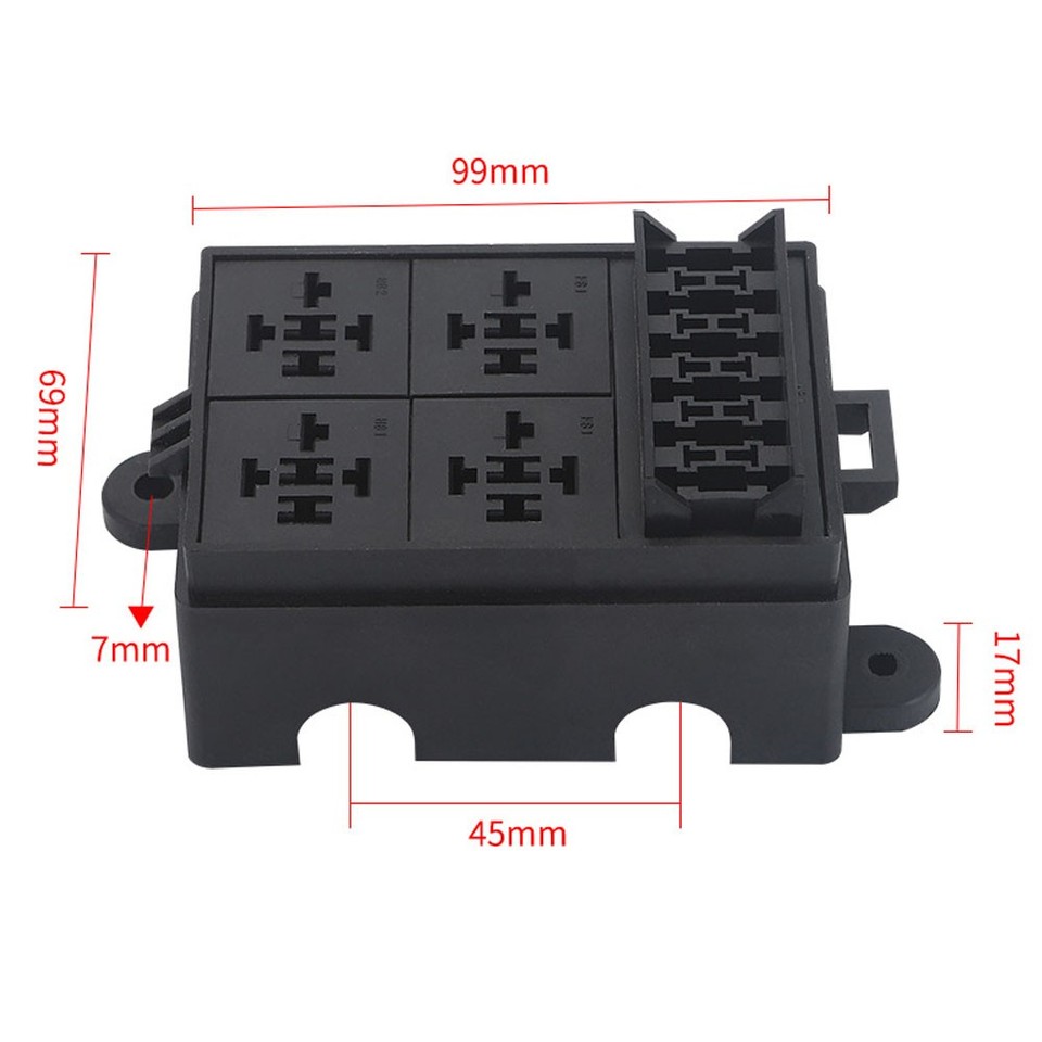 12V Relay Box 4 Way 40A Relay and 6 Way ATC/ATO Fuse Holder with Relay ...