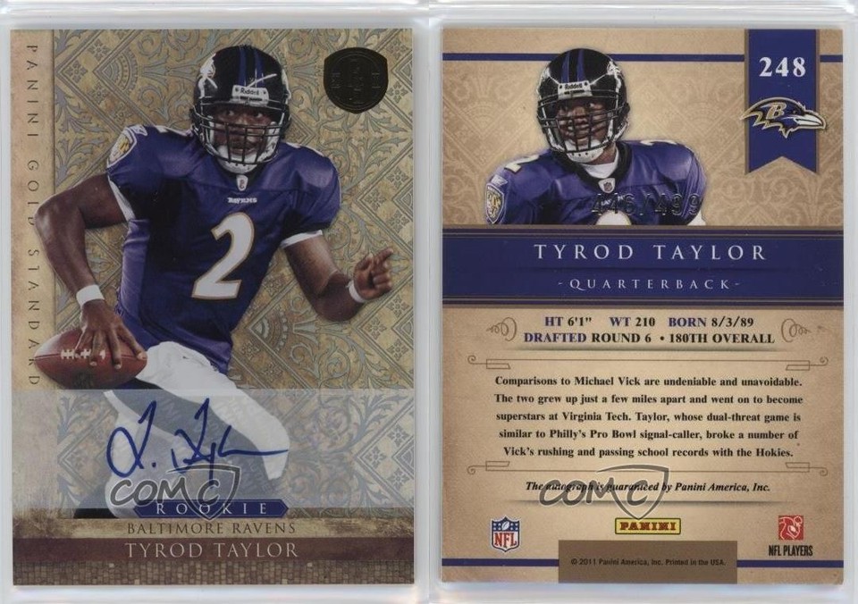 2011 Panini Gold Standard Rookie Silver Signatures /499 Tyrod Taylor ...