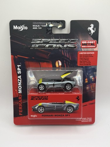 FERRARI MONZA SP1 SILVER 1/64 DIECAST MODEL CAR BY MAISTO 15702 New ...