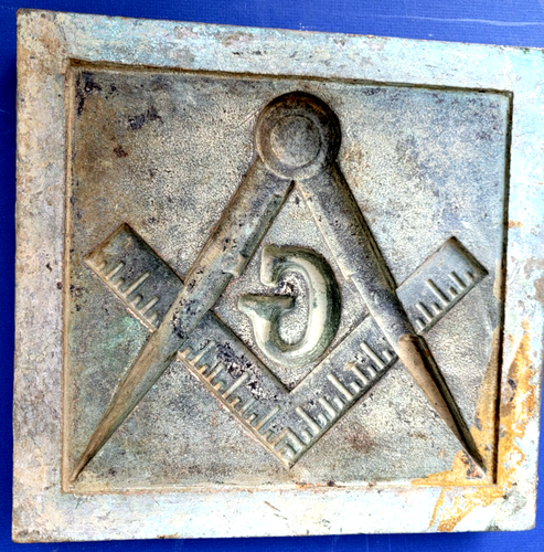 VINTAGE BRONZE GRAVE MARKERS OR MOLDS- MASONIC EMBLEM | eBay