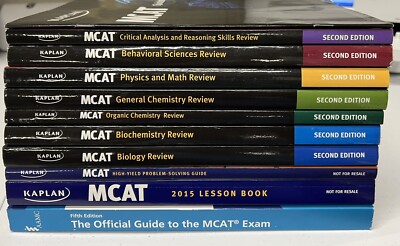 Kaplan MCAT 2nd edition set with Quicksheets PLUS AAMC 5th Ed (lot of ...