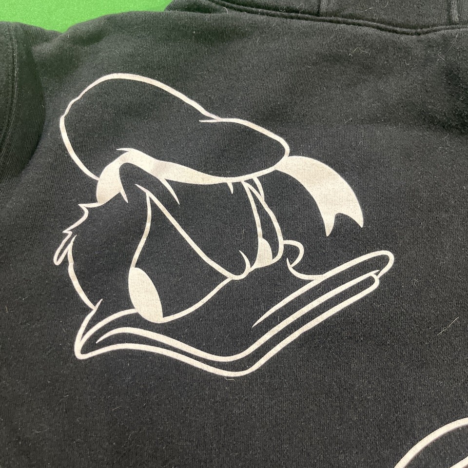 Disney Hoodie Mens Small Black Sweatshirt Angry Mickey Mouse Donald ...