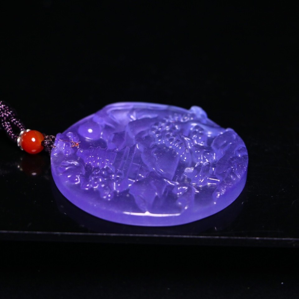 Perfect High Ice Chinese Jadeite Jade Precision Carving Landscape ...