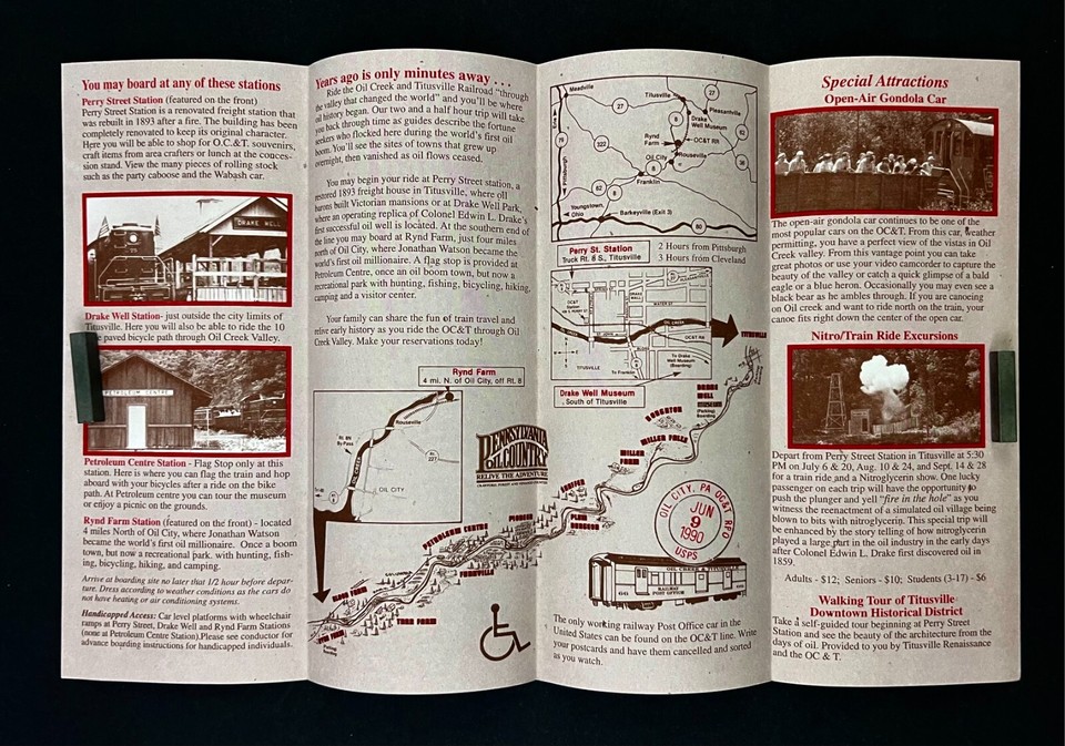 1996 Oil Creek Titusville Railroad Oil City PA Vintage Travel Brochure ...
