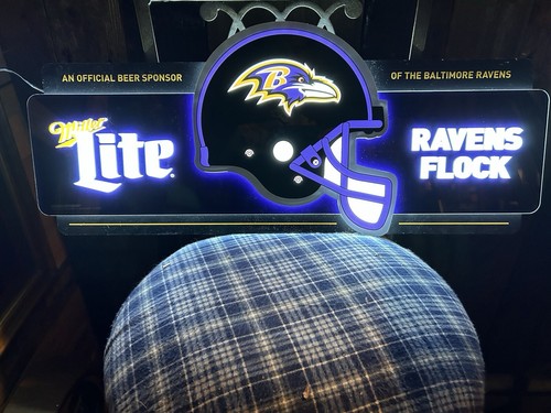 Miller Lite Beer NFL Baltimore Ravens Football LED Light | eBay
