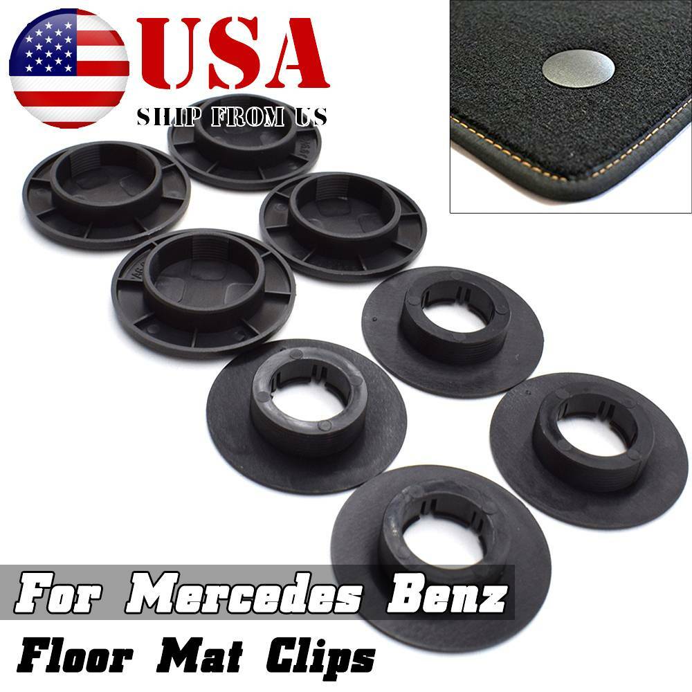 BLACK FOR MERCEDES BENZ CAR MAT CLIPS CARPET FIXING GRIPS FLOOR HOLDERS ...