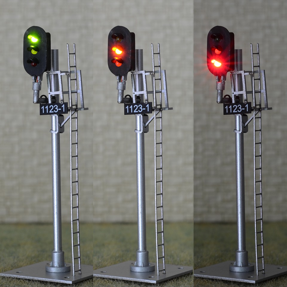 1 x HO scale model railroad 3 colors block signal fine metal made 1 ...