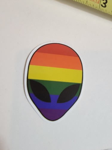 LGBTQ Pride Rainbow Sticker Decal Multi Color Alien Extra-Terrestrial ...