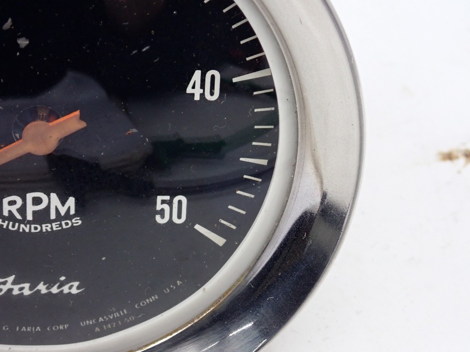 Vintage Faria 5,000 RPM Tachometer Ford Car Truck Marine 8 Cylinder ...