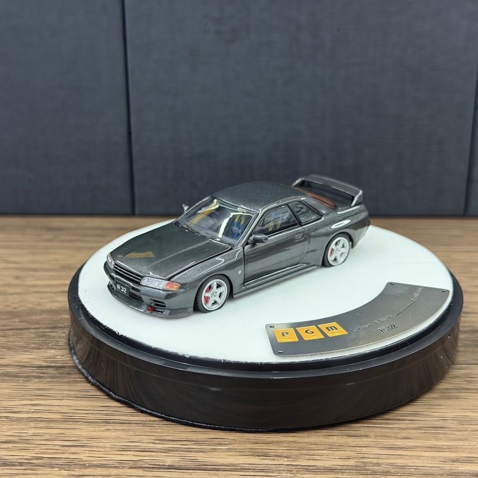 AL PGM 1:64 Gray Skyline GTR R32 Round Base Sports Model Diecast ...