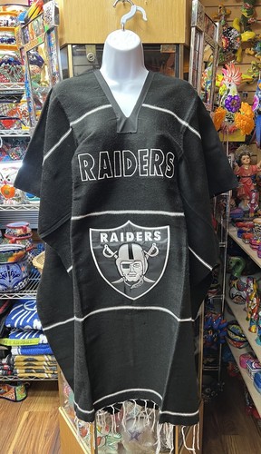 NFL Poncho Las Vegas Raiders Acrylic Cotton/ NEW Made In 🇲🇽🇲🇽🇲🇽🇲🇽 | eBay
