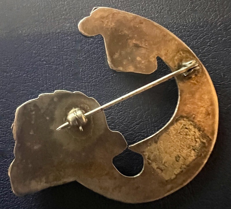 Masterpiece Zuni Cochiti Ben Eustace Pin Carved Natural Coral Turquoise ...