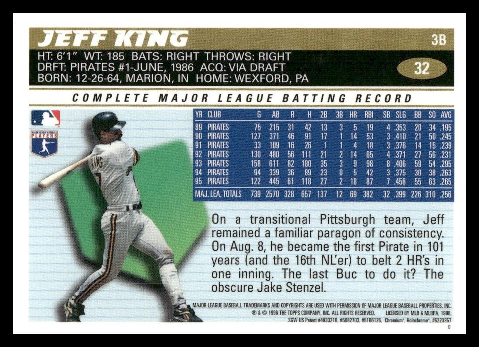 1996 Topps Chrome Jeff King #32 | eBay