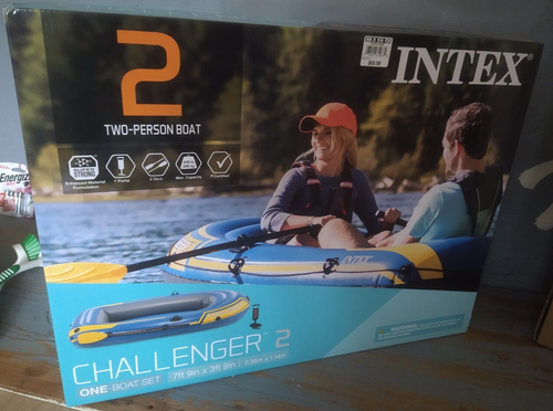 Intex Challenger Inflatable 2 Person River Boat with Oars $99 Raft ...