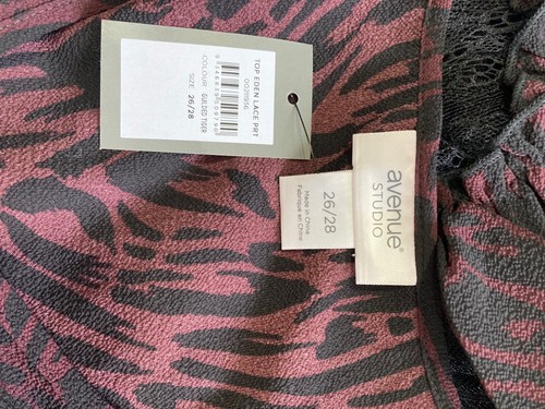 Avenue Studio Womens Guilded Tiger Lightweight Tunic w/ Lace Flared Sleeve 4X | eBay