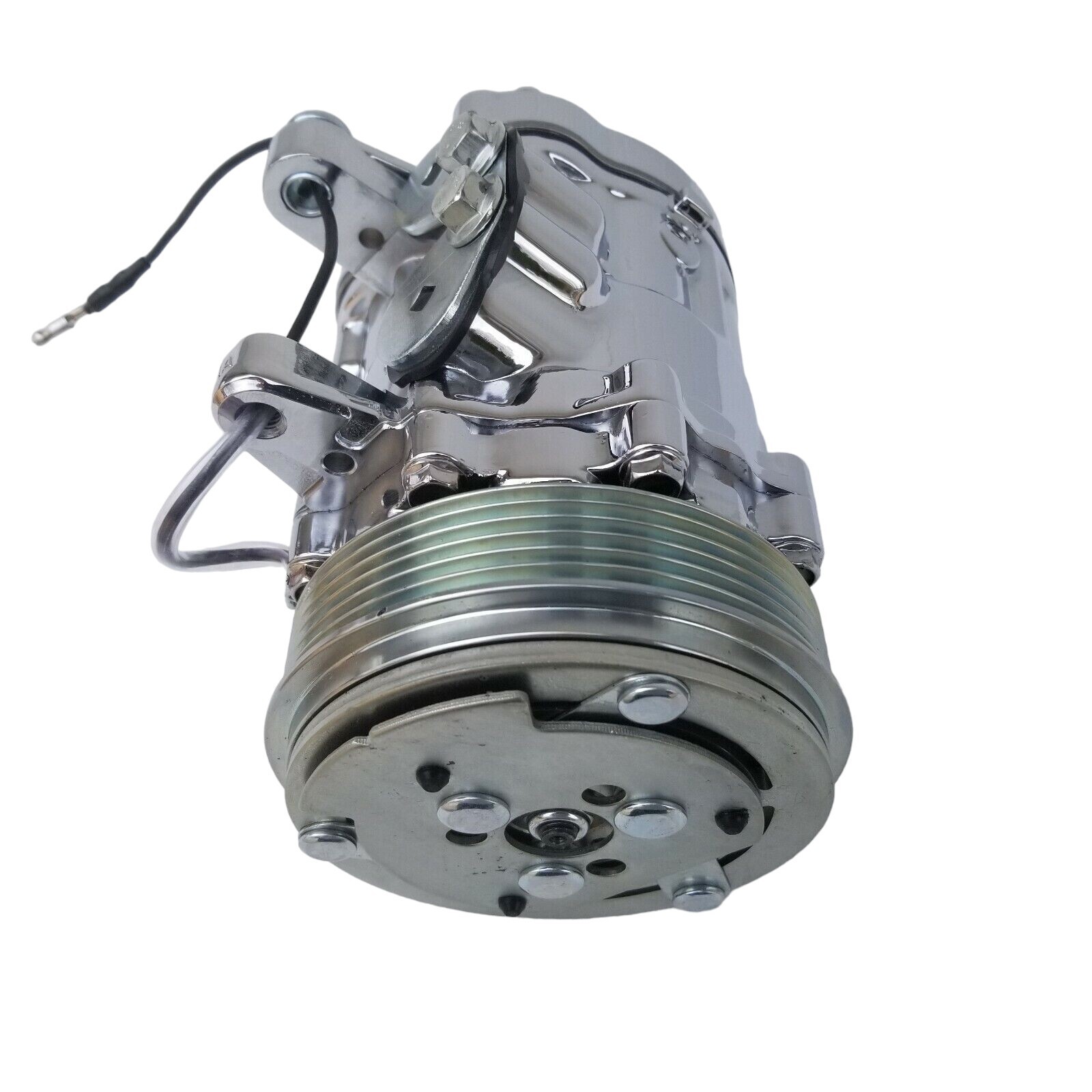 Chrome Mini Sanden SD7 7176 Style AC Air Compressor R134 - Serpentine ...