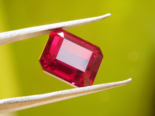12.8X10.9mm Natural Blood Red Ruby Emerald Cut Certified Loose Gemstone ...