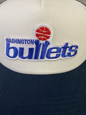 Washington Bullets Classic Throwback 1978 Logo White & Blue Trucker Hat ...