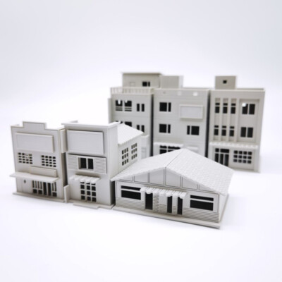 1/64 S Scale Buildings Train Railway Layout Modern Model House Hut ...
