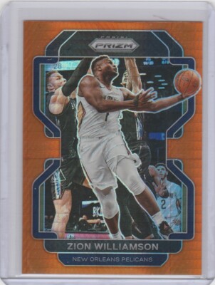 2021-22 Panini Prizm Zion Williamson Orange Hyper #108 Pelicans Factory ...