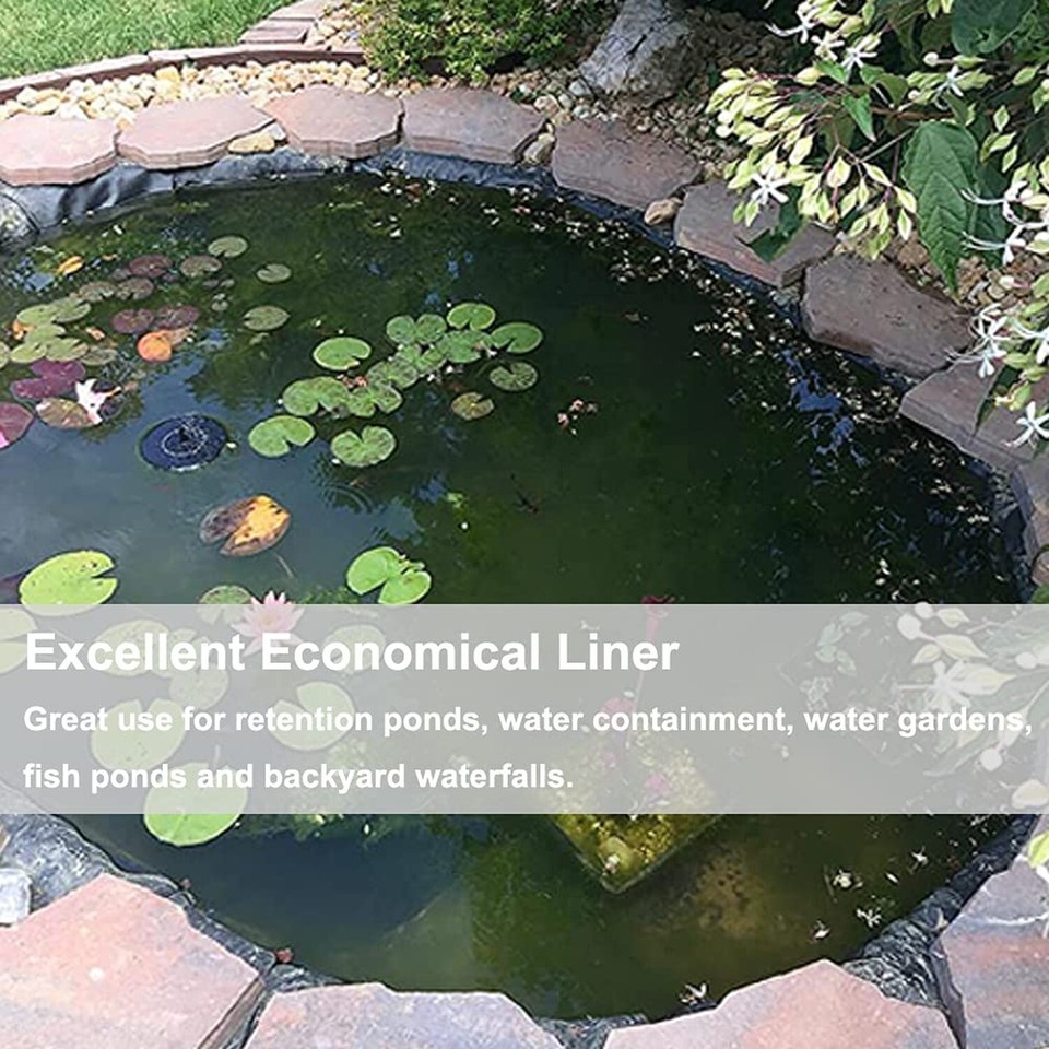 20 Mil Pond Liner, 7x10 Ft Pond HDPE Skins Small Fish Pond Liners ...
