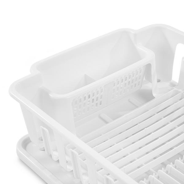 New Sterilite 2-Piece Large Kitchen Sink Tabletop Set Dish Rack Drainer ...