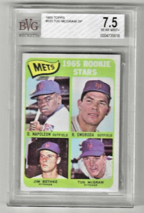 1965 TOPPS #533 METS ROOKIE STARS SP BVG 7.5 NM+ TUG MCGRAW RON SWOBODA ...