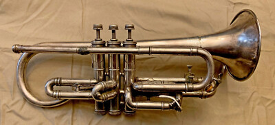 1919 Holton Clarke Elkhorn Silver Plated Cornet in Original Case ...