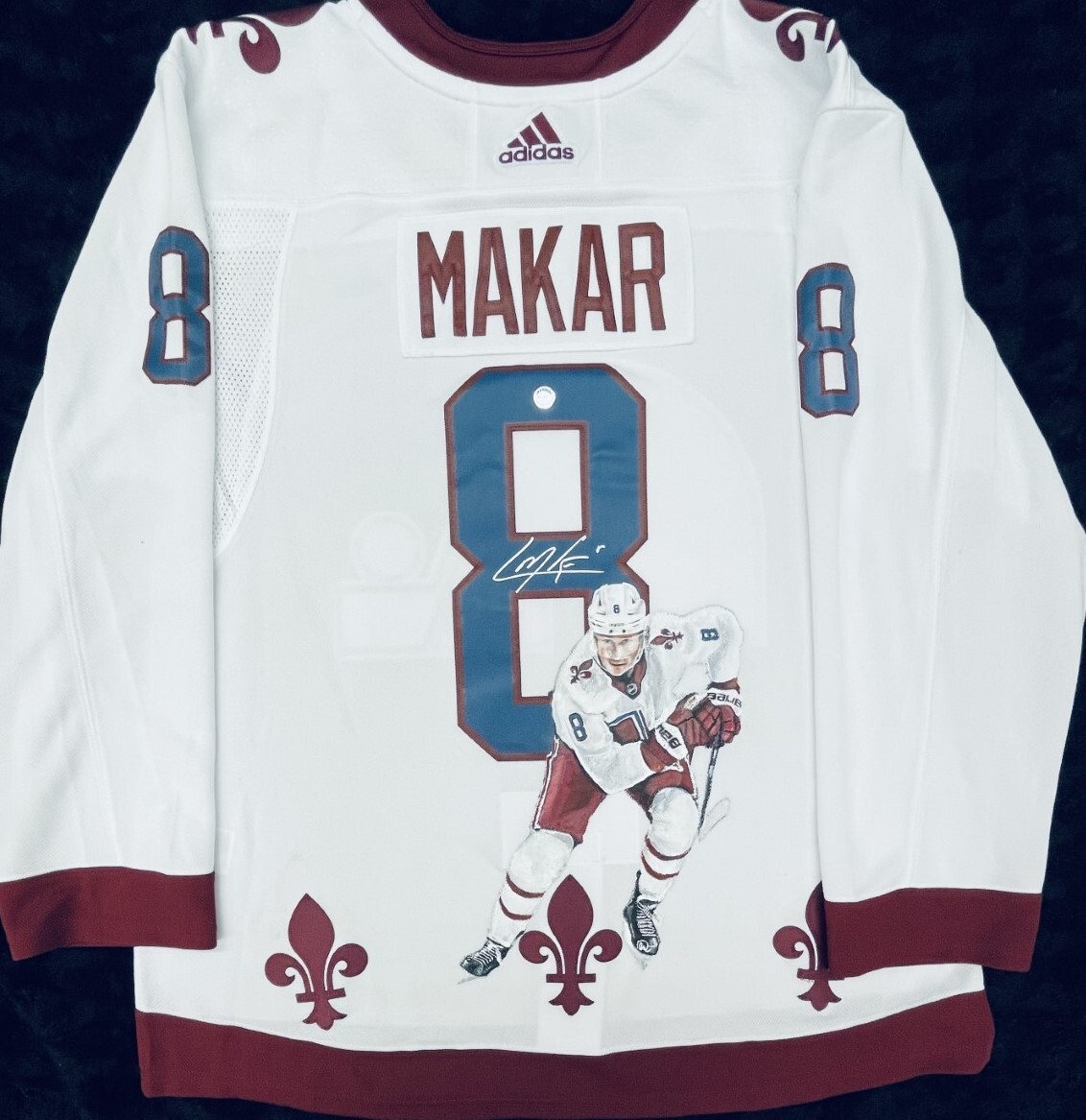 Cale MAKAR Signed Colorado Avalanche Reverse Retro HAND PAINTED 1/1 Pro ...