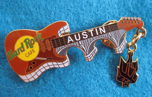 AUSTIN TEXAS DANGLE VAMPIRE BAT BROWN BRIDGE HALLOWEEN GUITAR Hard Rock ...