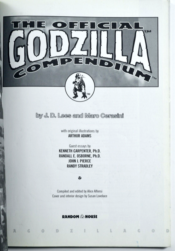THE OFFICIAL GODZILLA COMPENDIUM by J.D. Lees & Marc Cerasini 1998 ...
