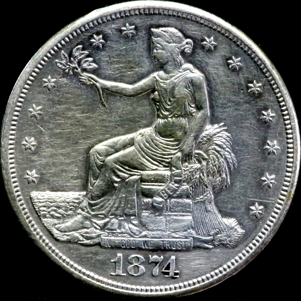 1874-S $1 Silver Trade Dollar - San Francisco - Vinatge Blanchard ...