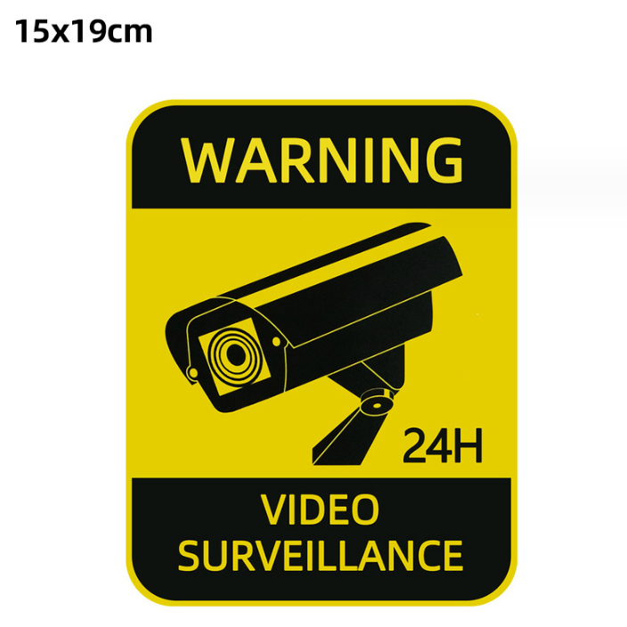 Warning Stickers Security camera surveillance warning-CCTV Waterproof ...