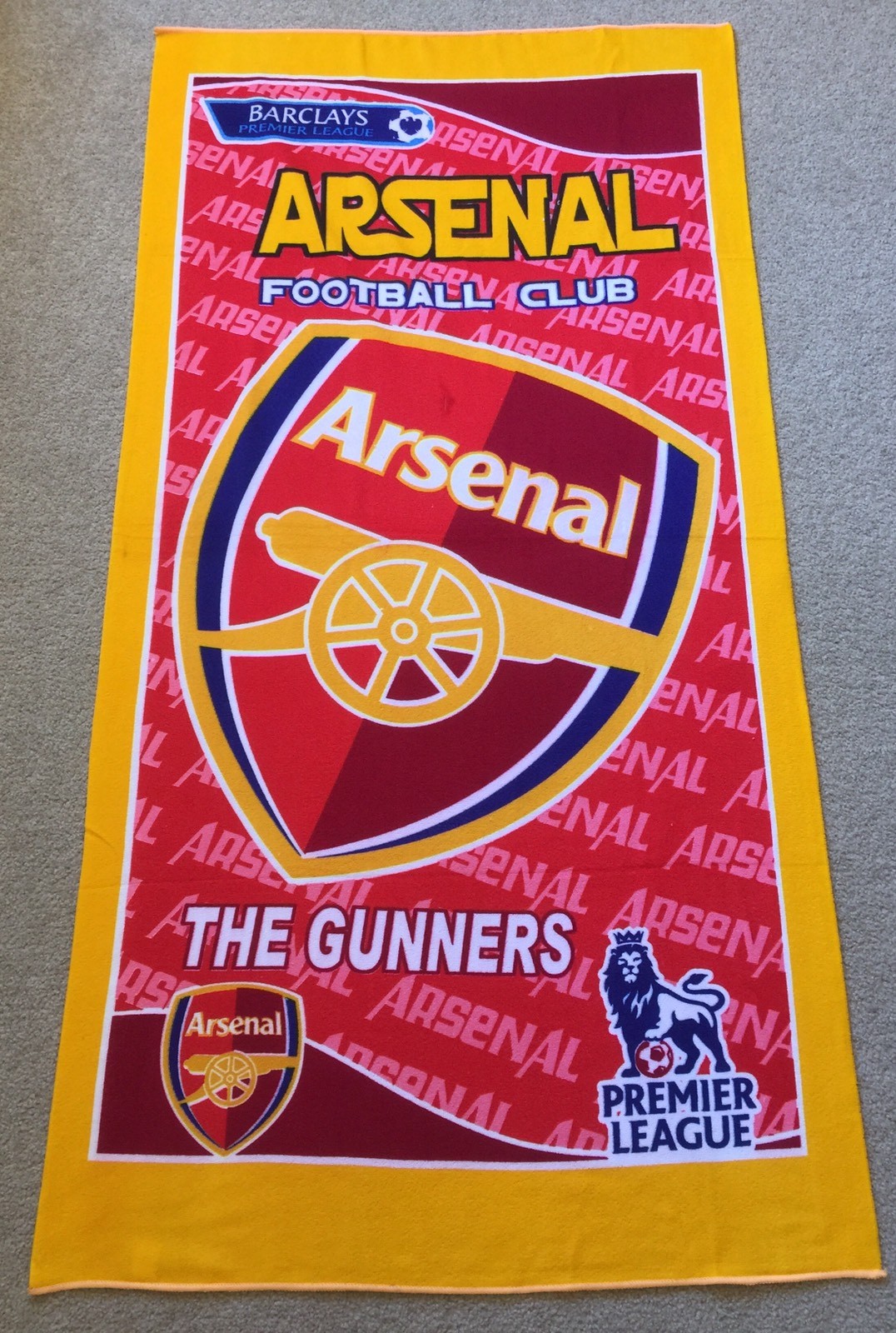 Arsenal FC Beach Towel 145cm X 75cm Good Size Quality Towel Brand New ...