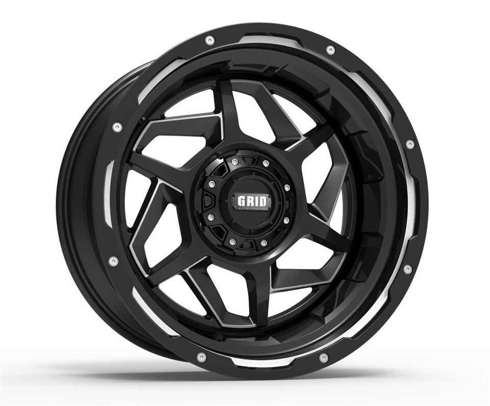 Grid Wheels 22x12 -44 5x150 110.30 GD14 Gloss Black w/ Milled Accents ...