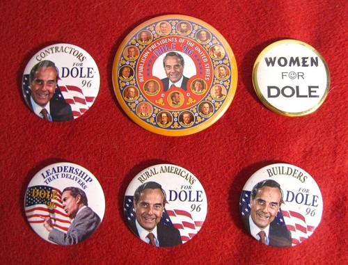 6 1996 Bob Dole for President Lot Women for Dole Campaign Pin Pinback ...