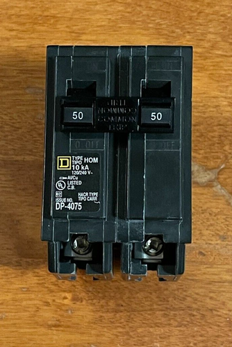 SQUARE D Homeline HOM 50 Amp 240 Volt 2-Pole Circuit Breaker HOM250 ...