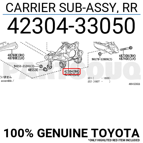 4230433050 Genuine Toyota CARRIER SUB-ASSY, RR 42304-33050 | eBay