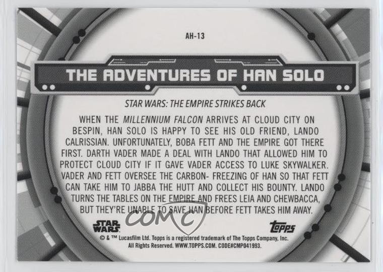 2020 Topps Star Wars Holocron The Adventures of Han Solo Trap on Bespin ...