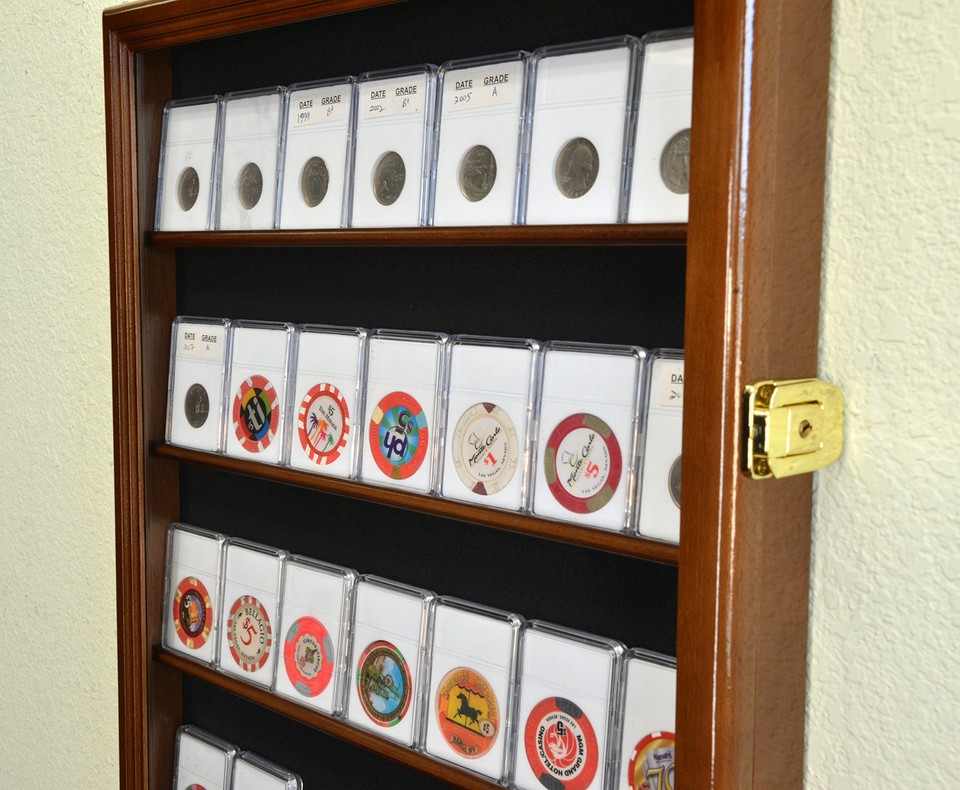 42 Collector NGC PCGS ICG Coin Slab Display Case Cabinet Holder Rack ...