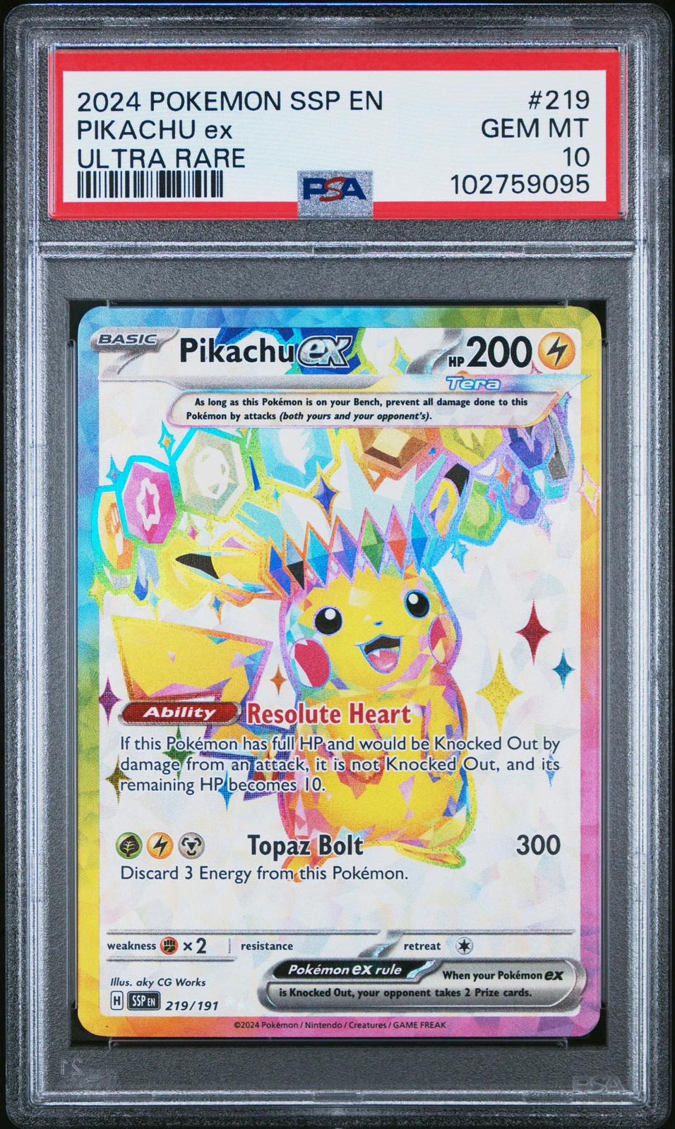 Pikachu ex 2024 Scarlet & Violet: Surging Sparks #219/191 Ultra Rare ...