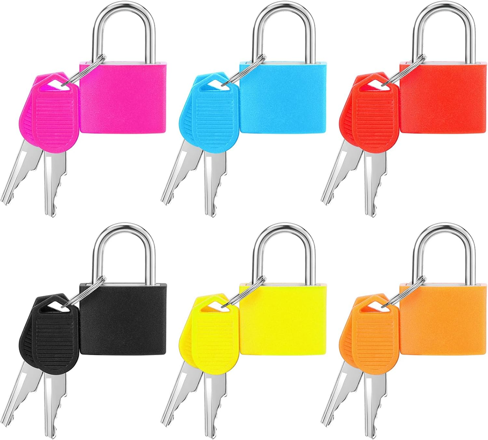 6 Pcs Multicolor Small Luggage Locks with Keys, Mini Locker Lock, Metal ...