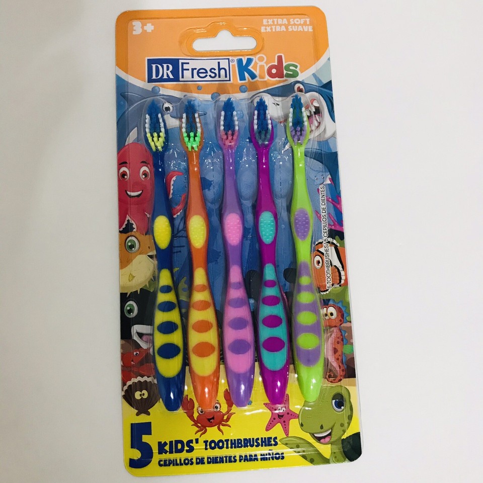 Toothbrush Dr Fresh Kids Toothbrush 5-Pack Extra Soft Age 3+ NEW | eBay