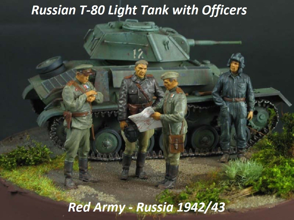 Russian T-80 Light Tank with Soviet Officers - Built 1/35 Diorama ( PRE ...